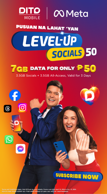 Subscribe to DITO Level Up Socials Promos Now!